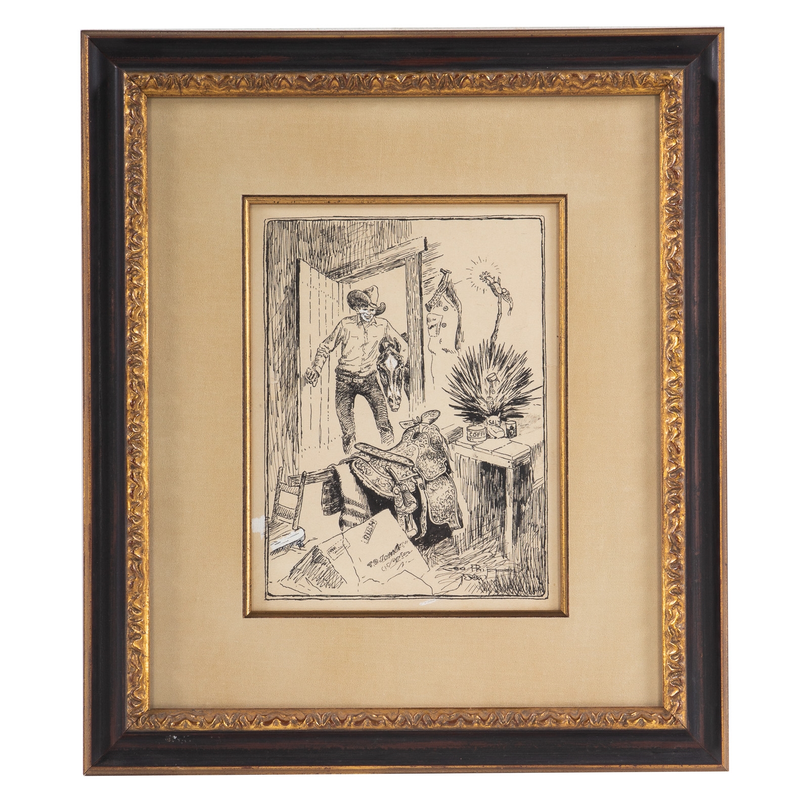 George Phippen | Cowboy Entering Barn | MutualArt