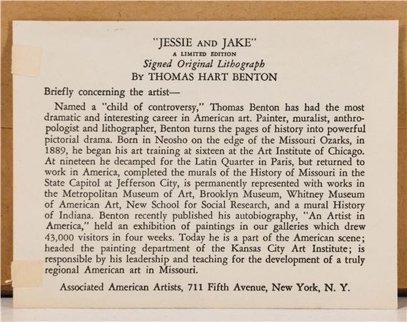 Thomas Hart Benton‏ | Jesse and Jake (1942) | MutualArt