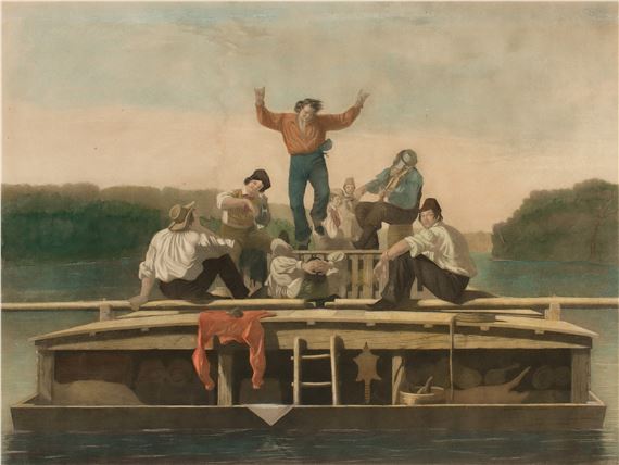 George Caleb Bingham | The Jolly Flat Boat Men (1847) | MutualArt