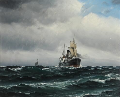 Vilhelm Bille | Ships at sea | MutualArt