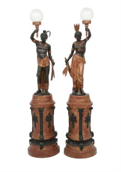 Jean-Jules Salmson | Male and female native American Indian figures ...