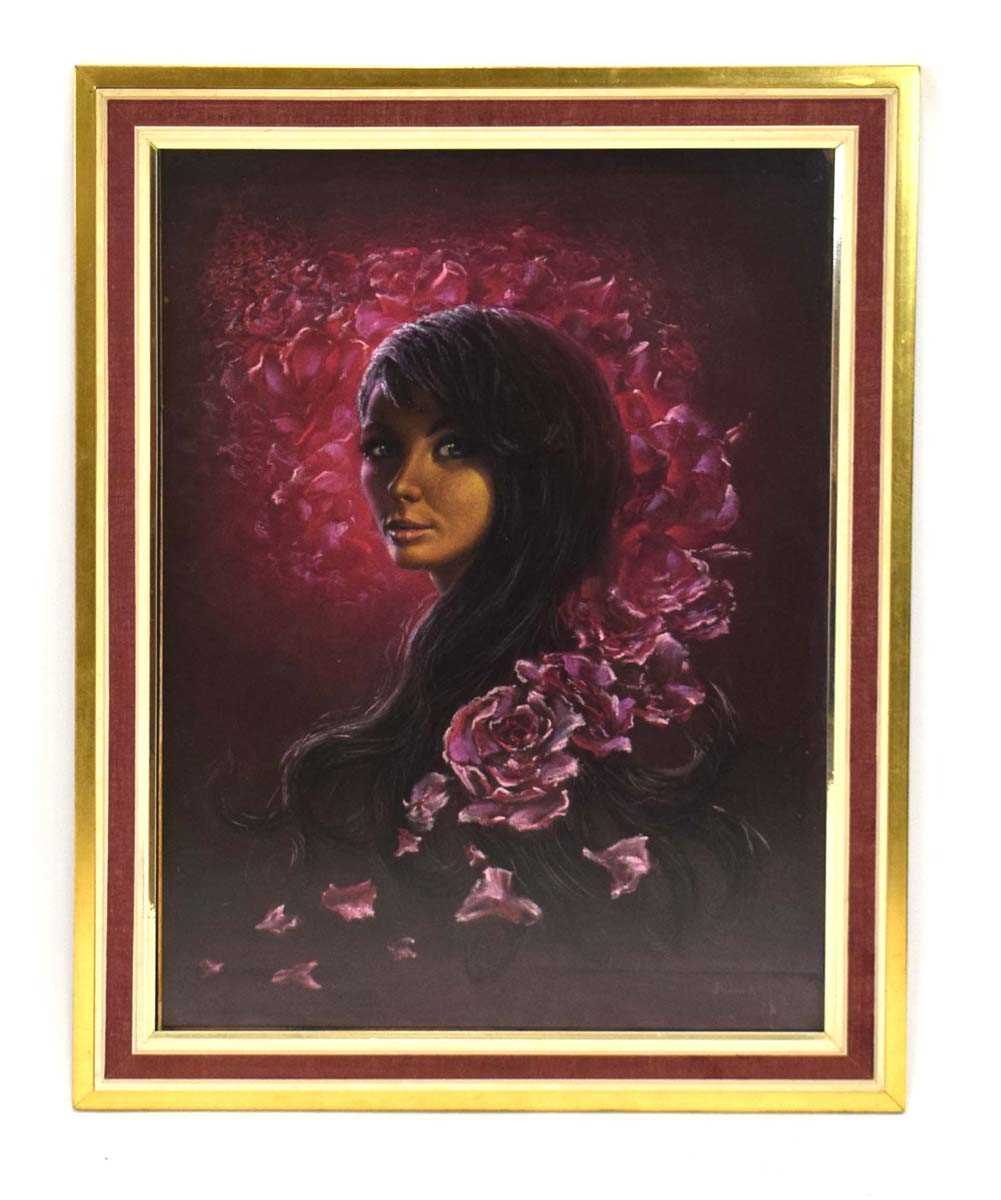 Stephen Pearson | An abstract study of a young lady surrounded by pink ...