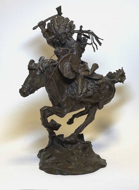 Buck McCain | Bronzeskulptur Indianer | MutualArt