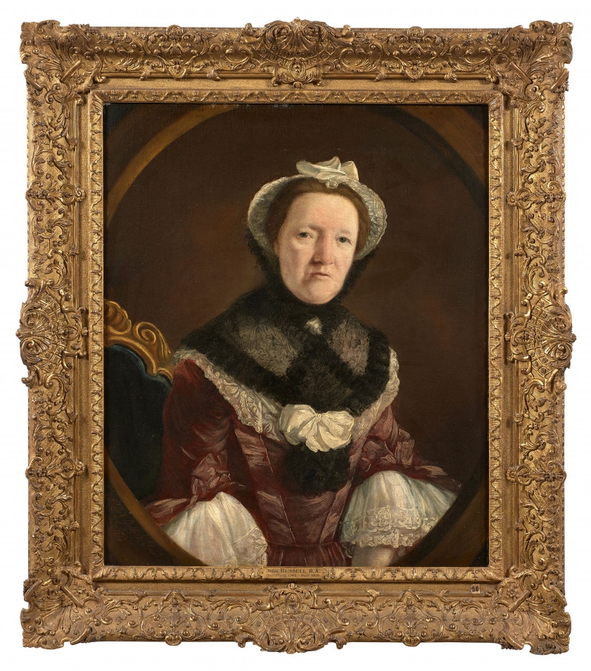 John Bucknell Russell | Portrait de femme dans un ovale feint | MutualArt