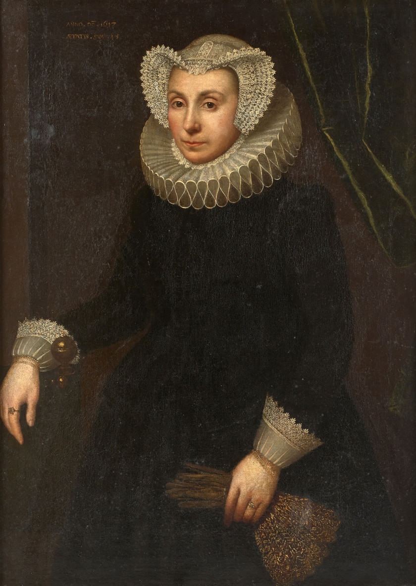 Flemish School, 16th Century | Portrait d'une dame de qualité agée de quarante-cinq ans | MutualArt