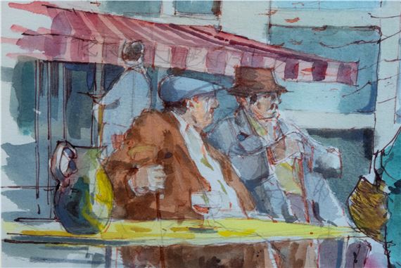 Hugh Cushing | French Cafe Exterior View | MutualArt