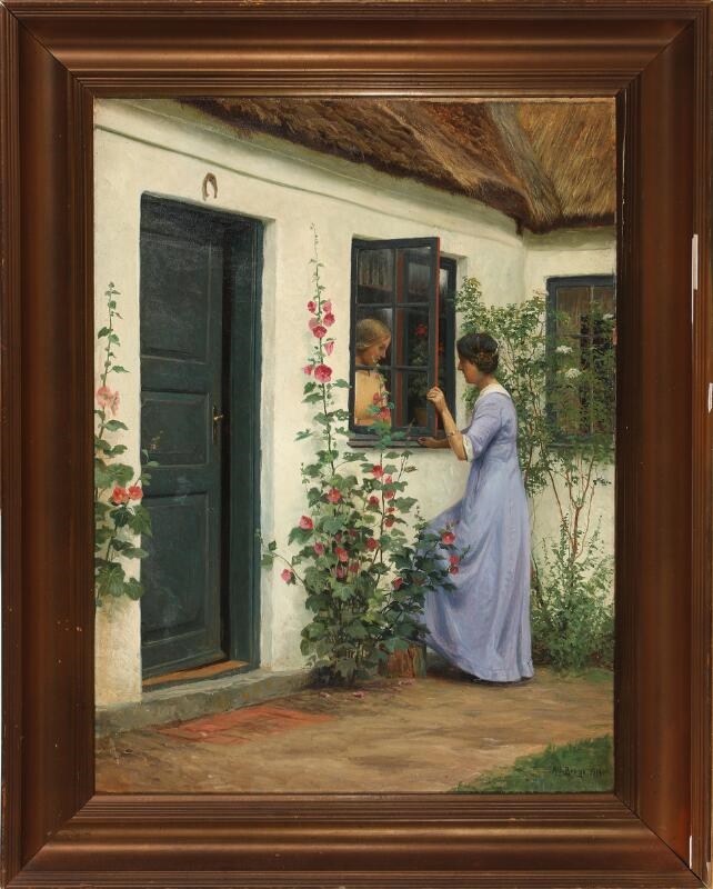 Karl Harald Alfred Broge | Two women in conversation by a window (1914 ...
