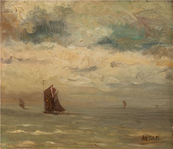 Louis Artan de Saint Martin | Seascape with fishing boats | MutualArt
