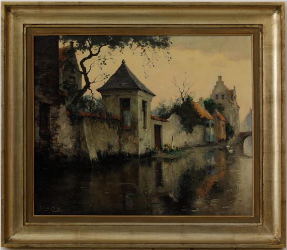 Julien Celos | A garden wall at the canal in Bruges | MutualArt