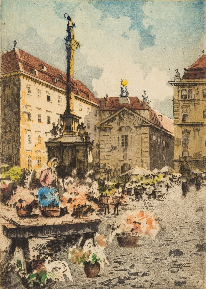 Karl Tucek | Flower Market at Hof (1925) | MutualArt