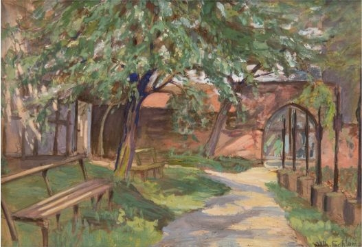 Wilhelm Facklam | Im Innenhof eines Klosters (1923) | MutualArt
