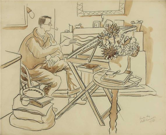 William Kermode | Artist in his studio (1958) | MutualArt