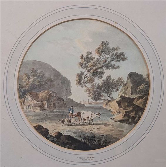 William Payne | a drover with cattle in a landscape | MutualArt