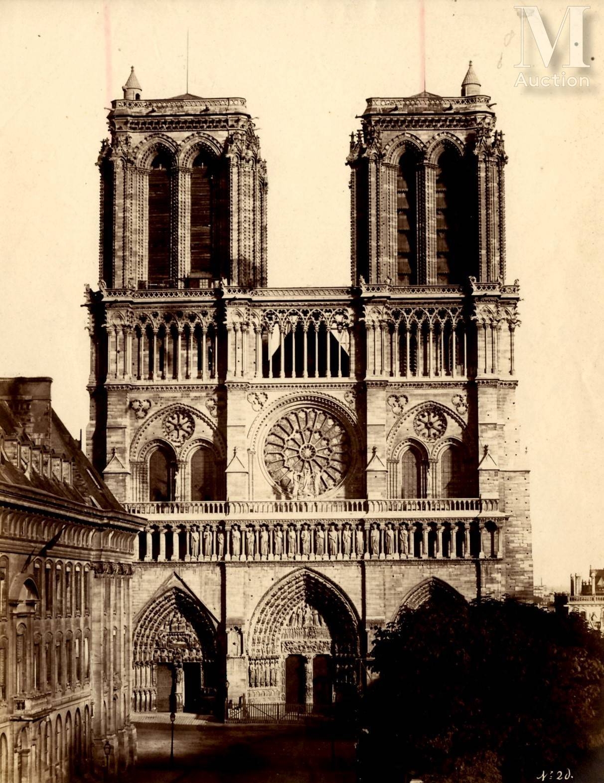 Édouard-Denis Baldus | Façade Notre Dame de Paris (1855) | MutualArt