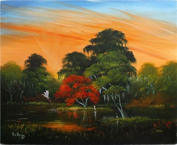 Pat Rollins | PAT ROLLINS FLORIDA ARTIST FIRE SKY POINCIANA | MutualArt