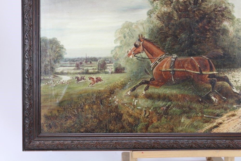 Edward Priestley | A runaway cart horse chasing the hunt | MutualArt