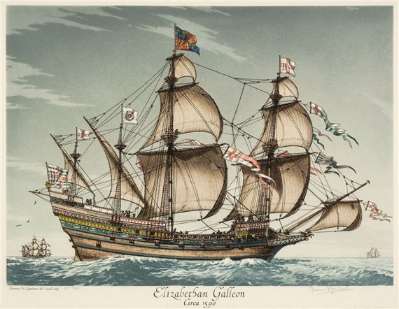 Terence Henry Lambert | 'Elizabethan Galleon circa 1590' (Circa 1590 ...