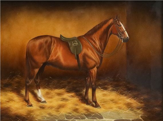 Sue Whigham | Study of a Bay Horse in a Stable | MutualArt