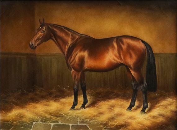 Sue Whigham | Study of a Bay Horse in a Stable | MutualArt