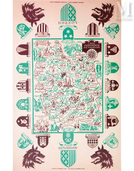 R. Louis | Carte Gastronomique du Gévaudan Lozère (1930) | MutualArt