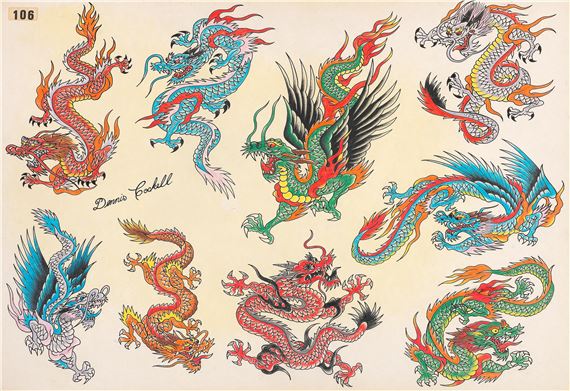 Dennis Cockell | A Group of Japanese-Style Tattoo Flash | MutualArt