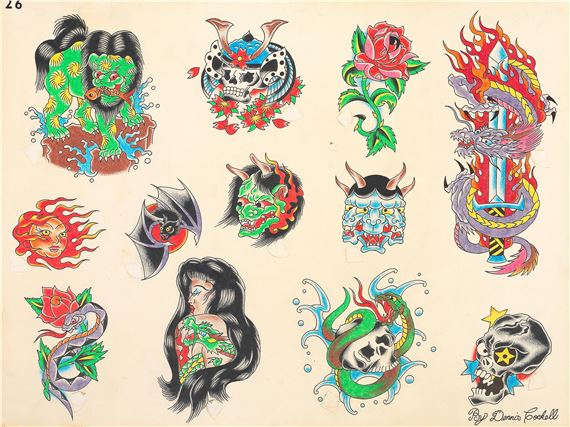 Dennis Cockell | A Group of Japanese-Style Tattoo Flash | MutualArt