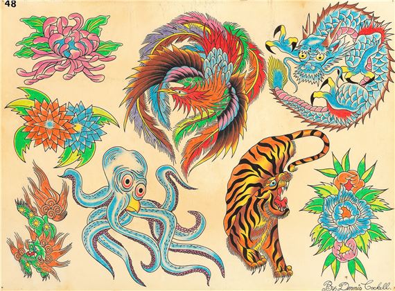 Dennis Cockell | A Group of Japanese-Style Tattoo Flash | MutualArt