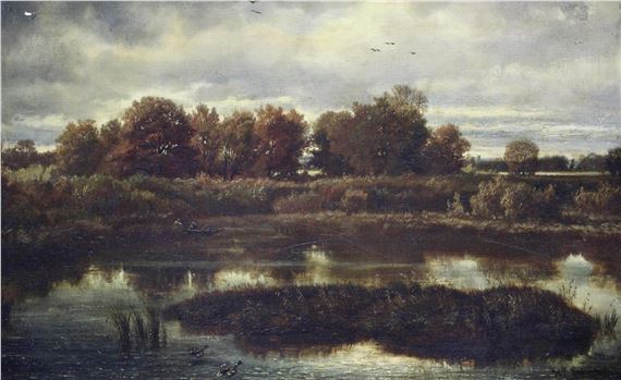 Félix Hippolyte Lanoue | Landschap met bosvijver | MutualArt