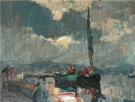 Louis Pastour | Boats in the port of Cannes (1940) | MutualArt