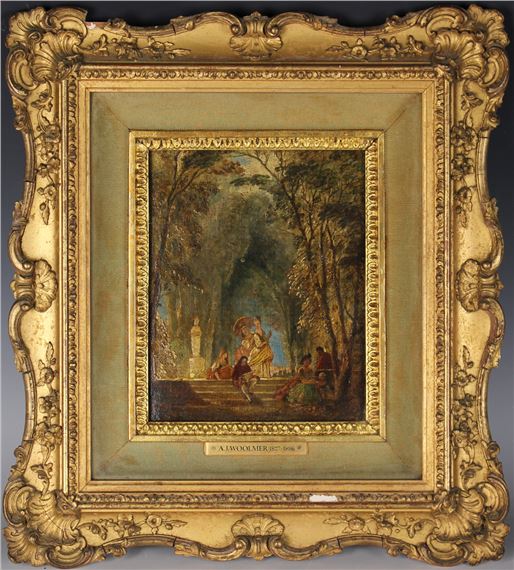 Alfred Joseph Woolmer | Fête Galante Scene with Figures in an Arcadian ...