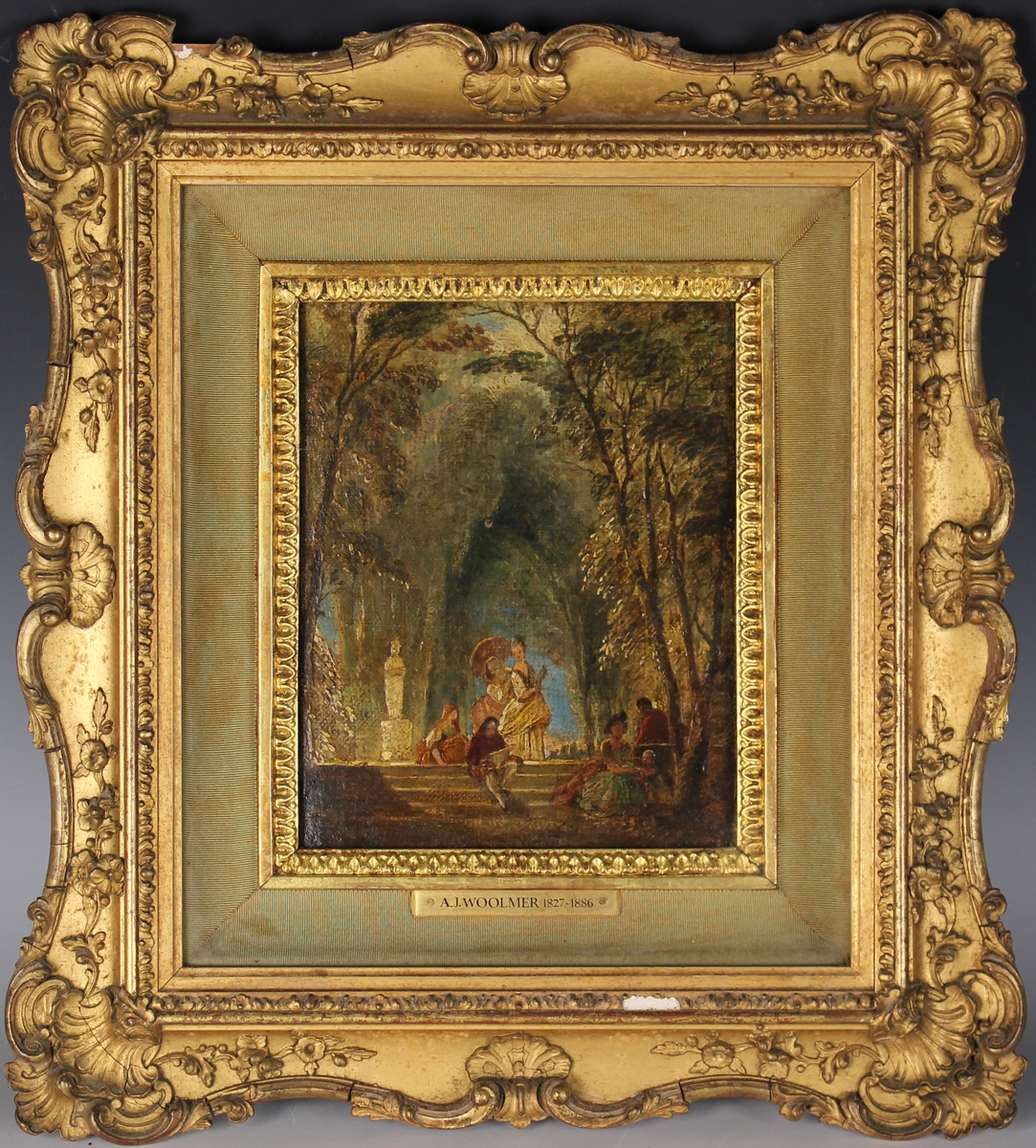 Alfred Joseph Woolmer | Fête Galante Scene with Figures in an Arcadian ...