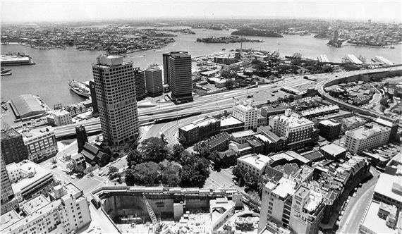 Mervyn Bishop | Aerial view from a point on Australia Square, Sydney ...