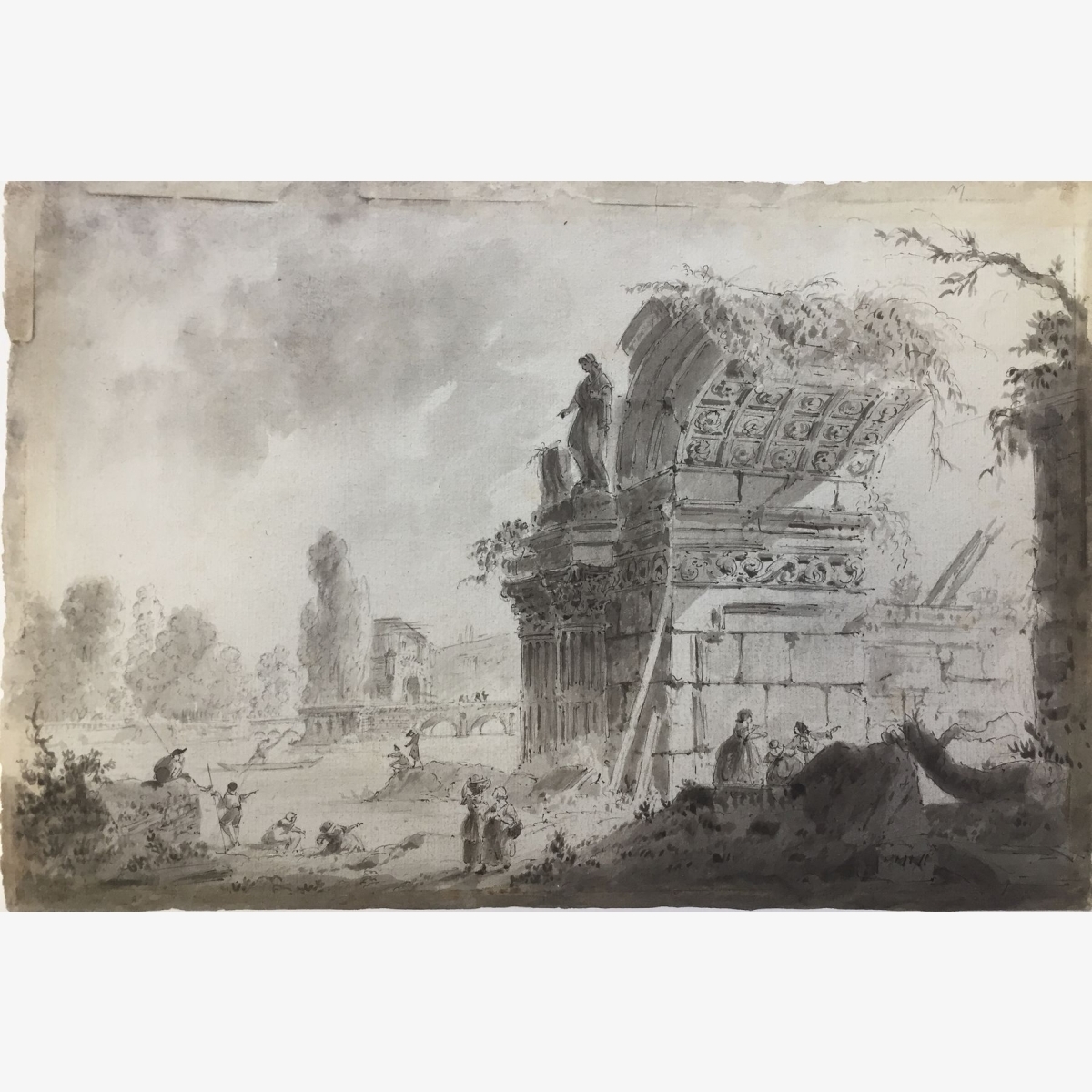 Jean Henry Alexandre Pernet | Paysage animé de figures | MutualArt