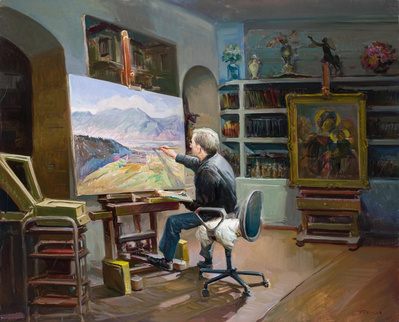 Francisco Vadillo | Autorretrato en el estudio | MutualArt