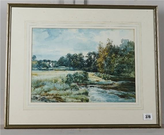 Robert William Arthur Rouse | A river landscape; A river flowing ...