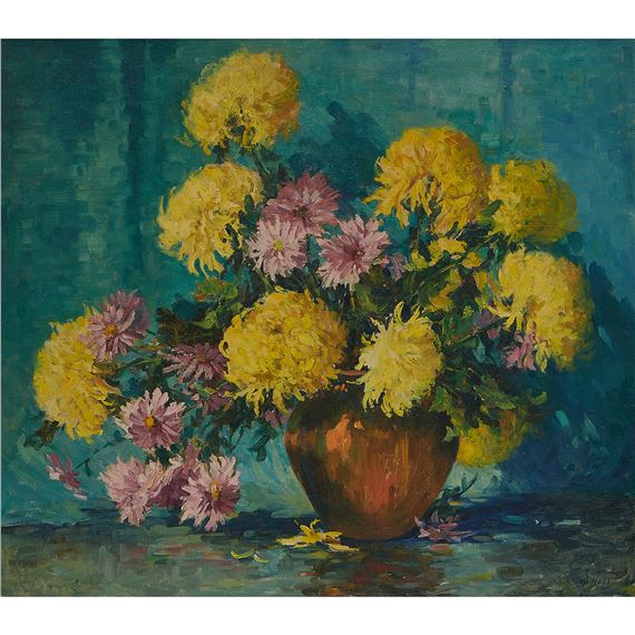 Jess Hobby | Still Life of Chrysanthemums | MutualArt
