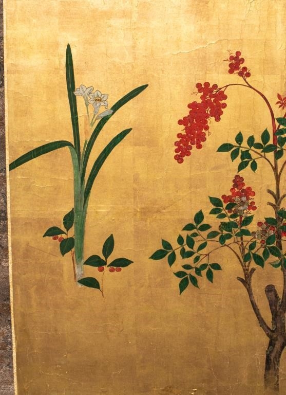 Rinpa Century | Japanese Rimpa School Two Panel Folding Screen | MutualArt