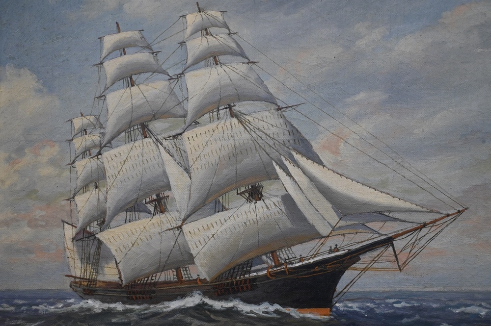 T. Bailey | full-rigged ship on the water | MutualArt