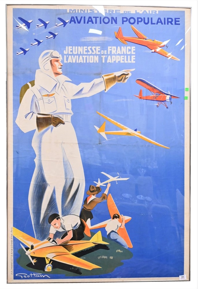 George Hamel | Large Aviation Populaire 1937 Poster (1937) | MutualArt
