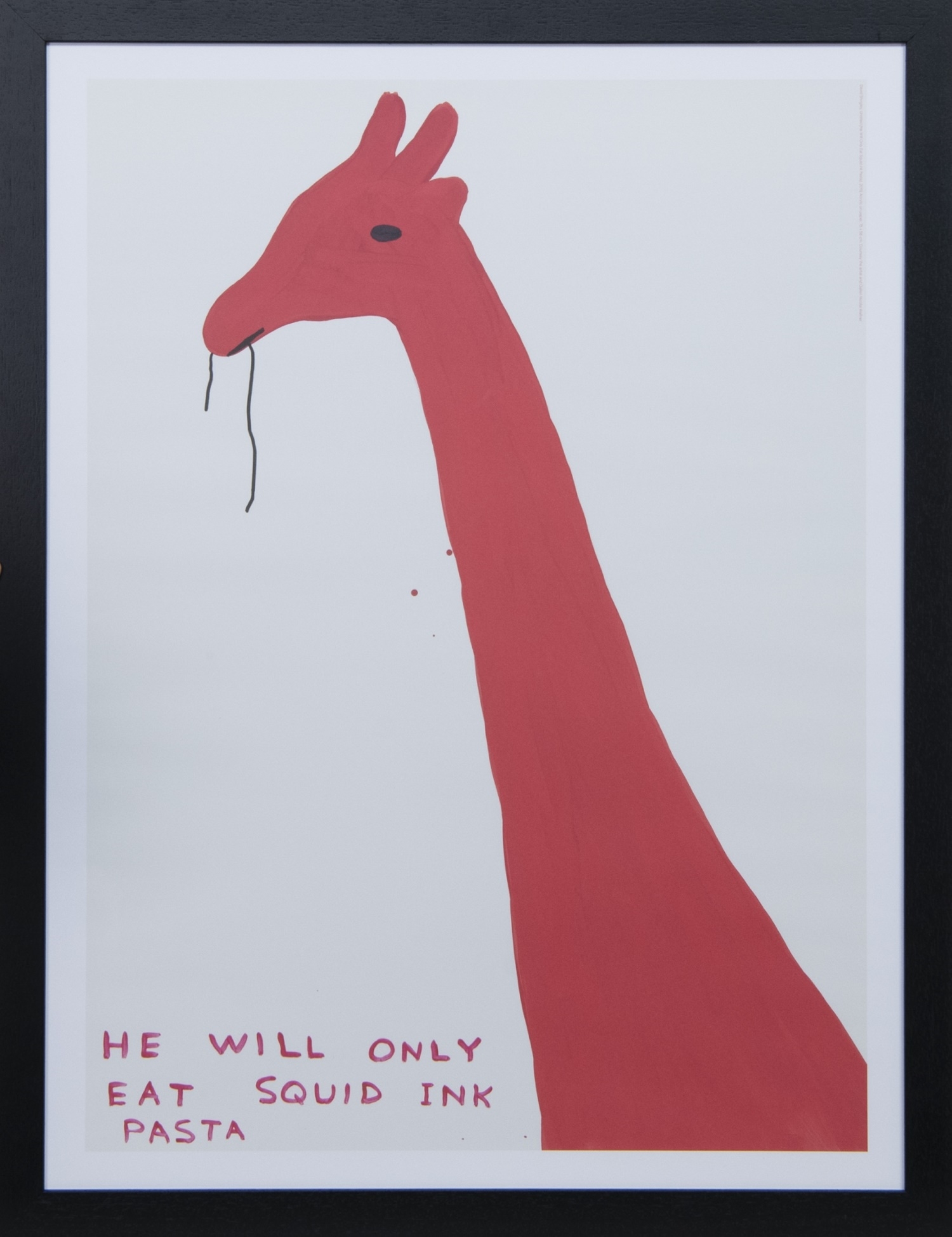 David Shrigley | HE WILL ONLY EAT SQUID INK PASTA | MutualArt