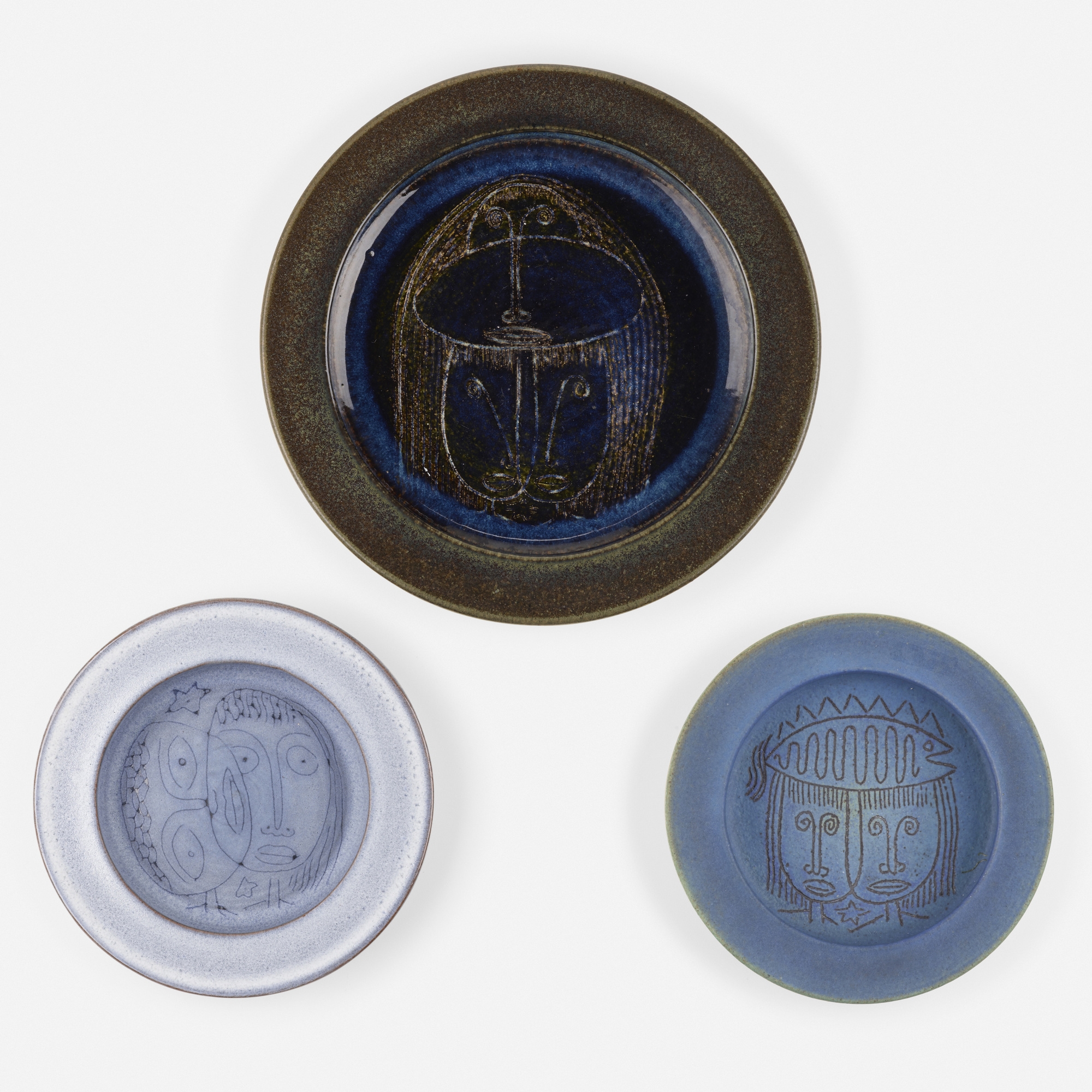 Edwin & Mary Scheier | Collection of three plates | MutualArt