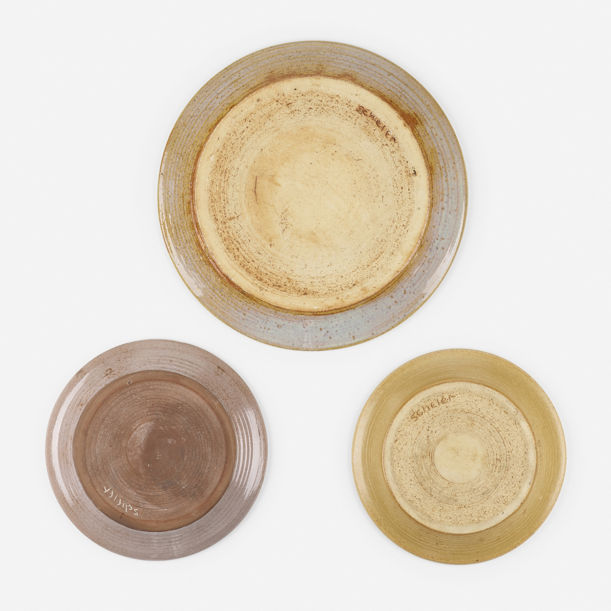 Edwin & Mary Scheier | Collection of three plates | MutualArt