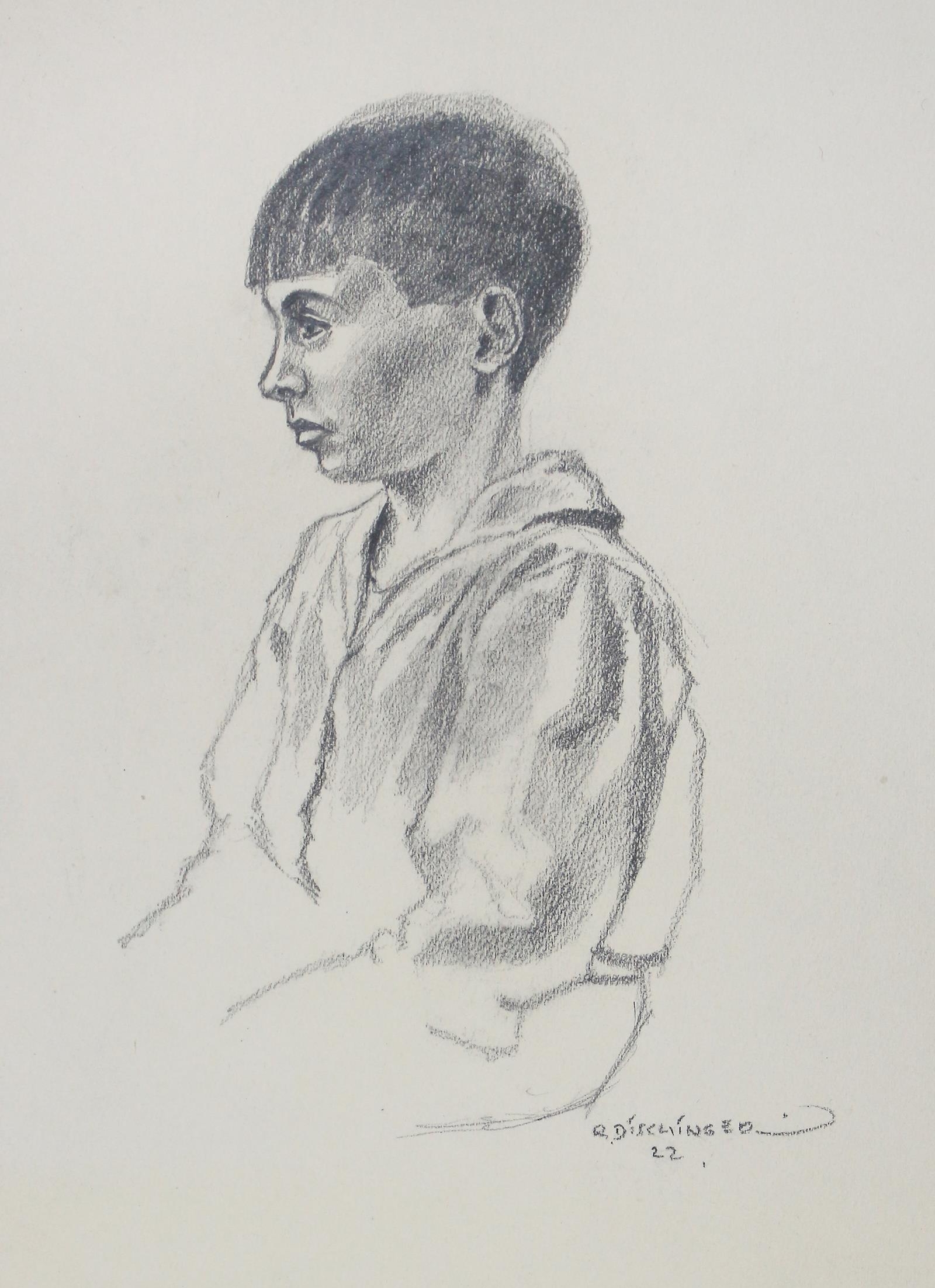 Rudolf Dischinger | Sitzender Knabe in halber Figur nach links (1922 ...