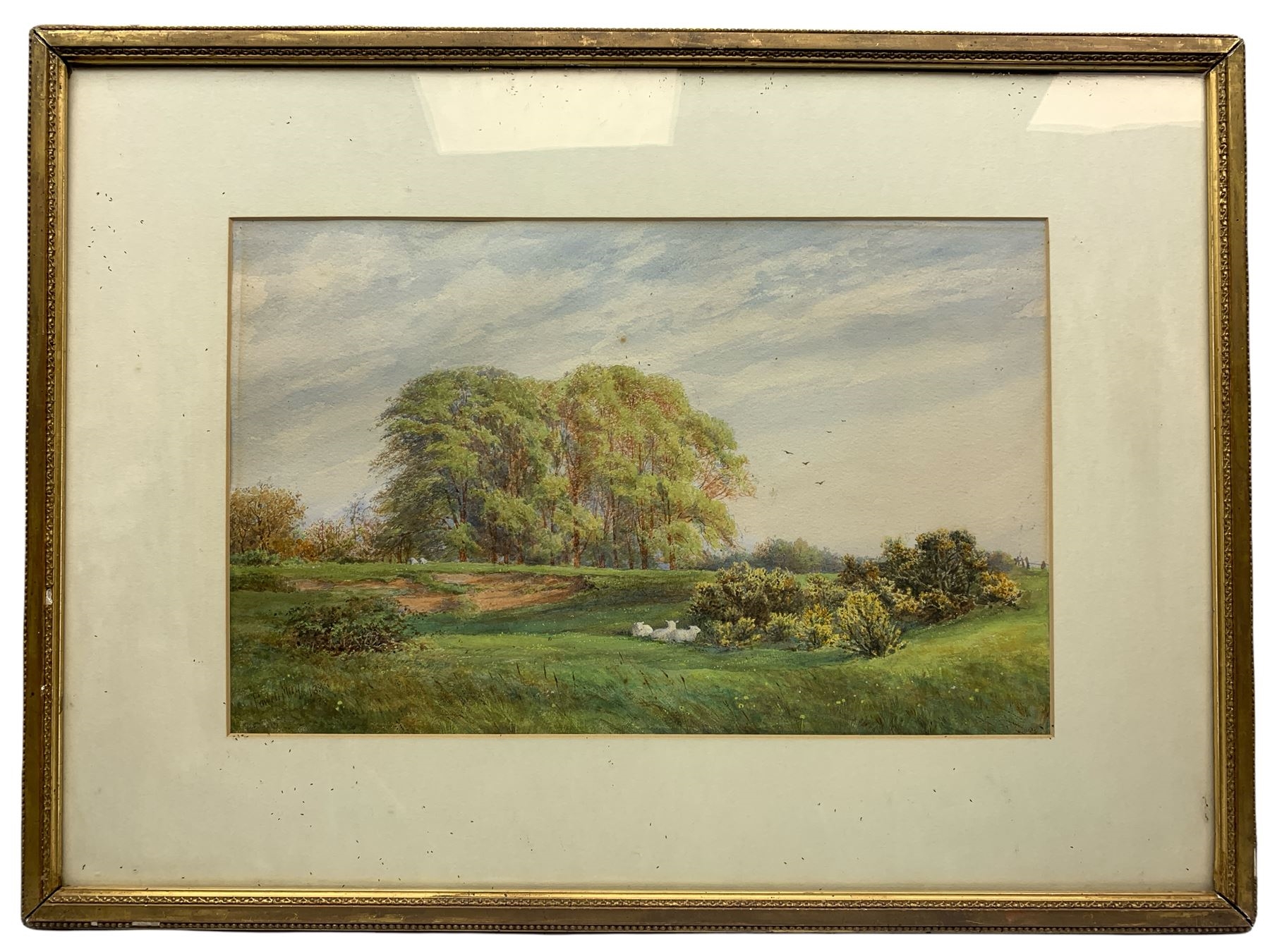 Arthur Powell May | Sheep Resting in an Open Pasture (1885) | MutualArt