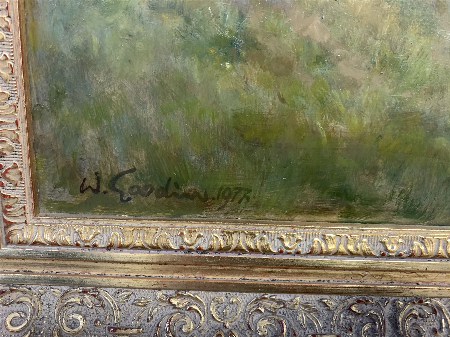 Walter Goodin | Figures Camping before Bridge and Distant Cityscape ...