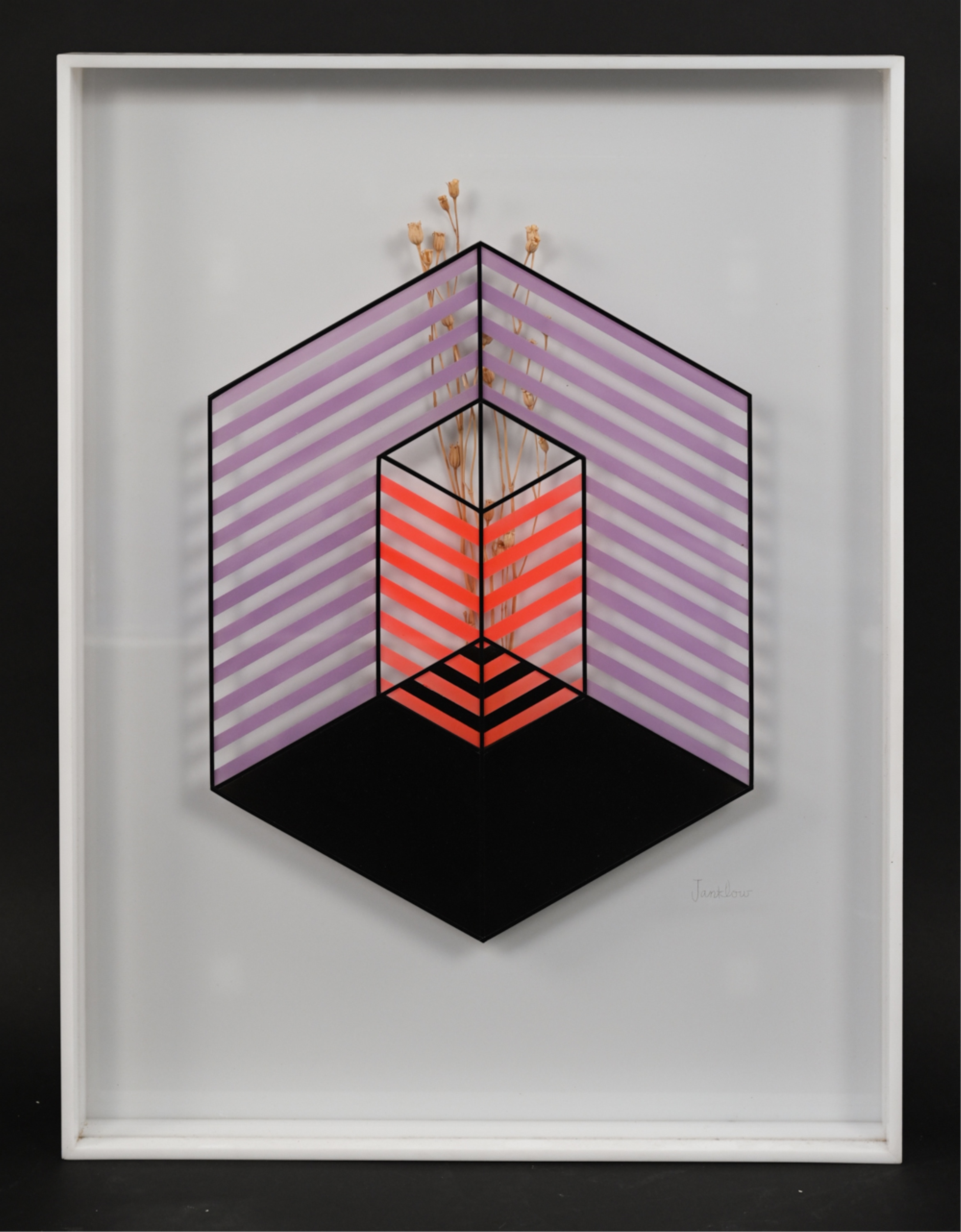 Leonard Janklow | Multi-dimensional Op Art construction in colored ...