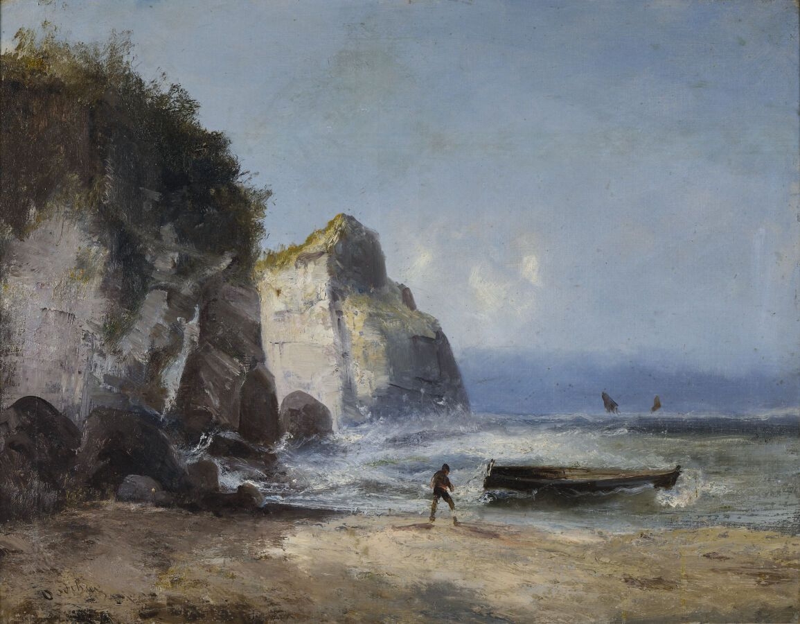 Alfred Godchaux | Fisherman bringing back his boat | MutualArt