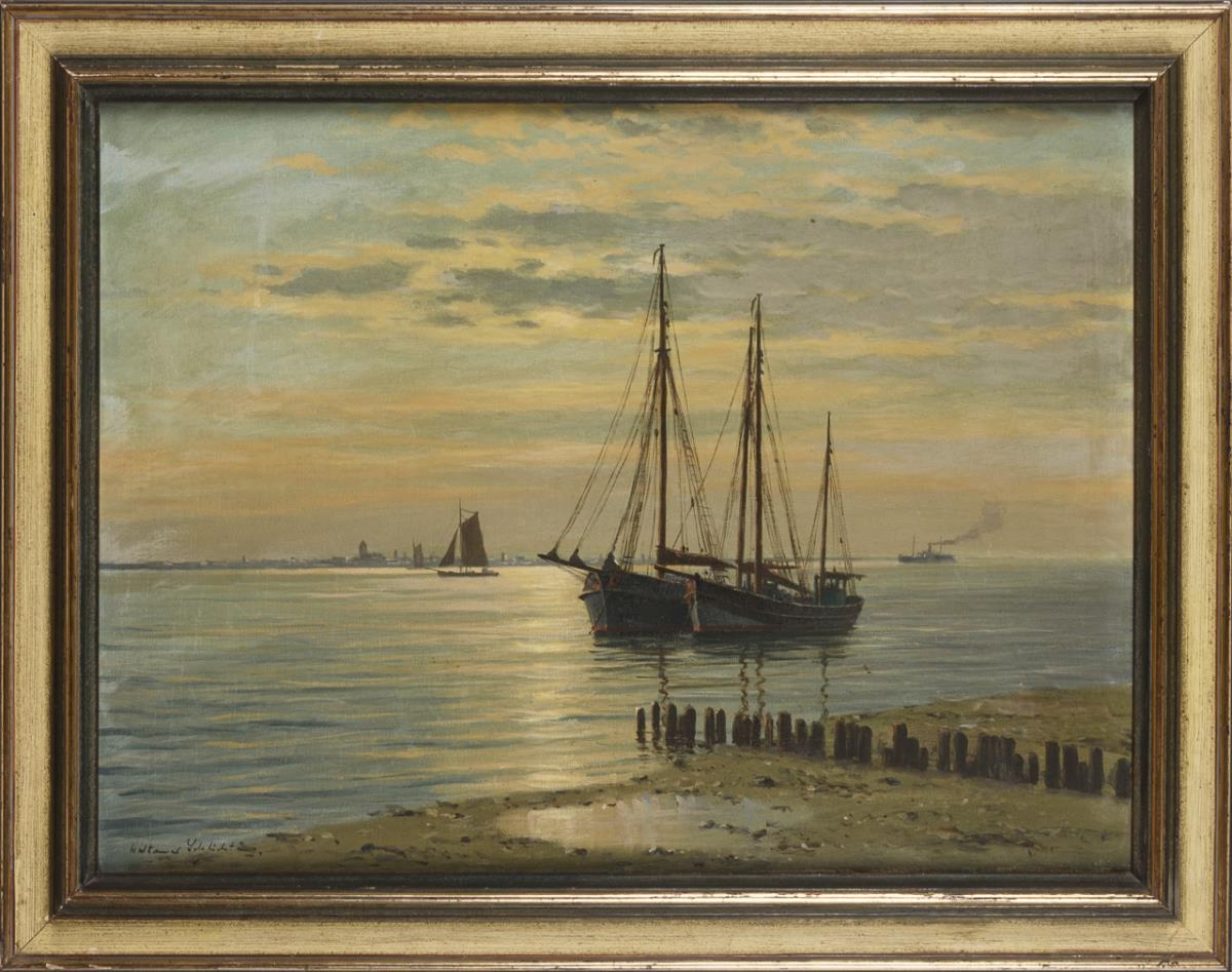 Waldemar Schlichting | Coast with Sailing Ships | MutualArt