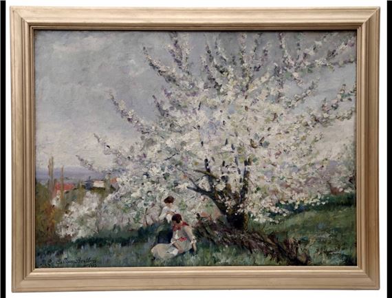 Marie Clotilde Gallien Berthon | Two Girls Under the Cherry Blossom ...