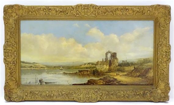 Alfred Henry Vickers | A river landscape with sailing boats | MutualArt